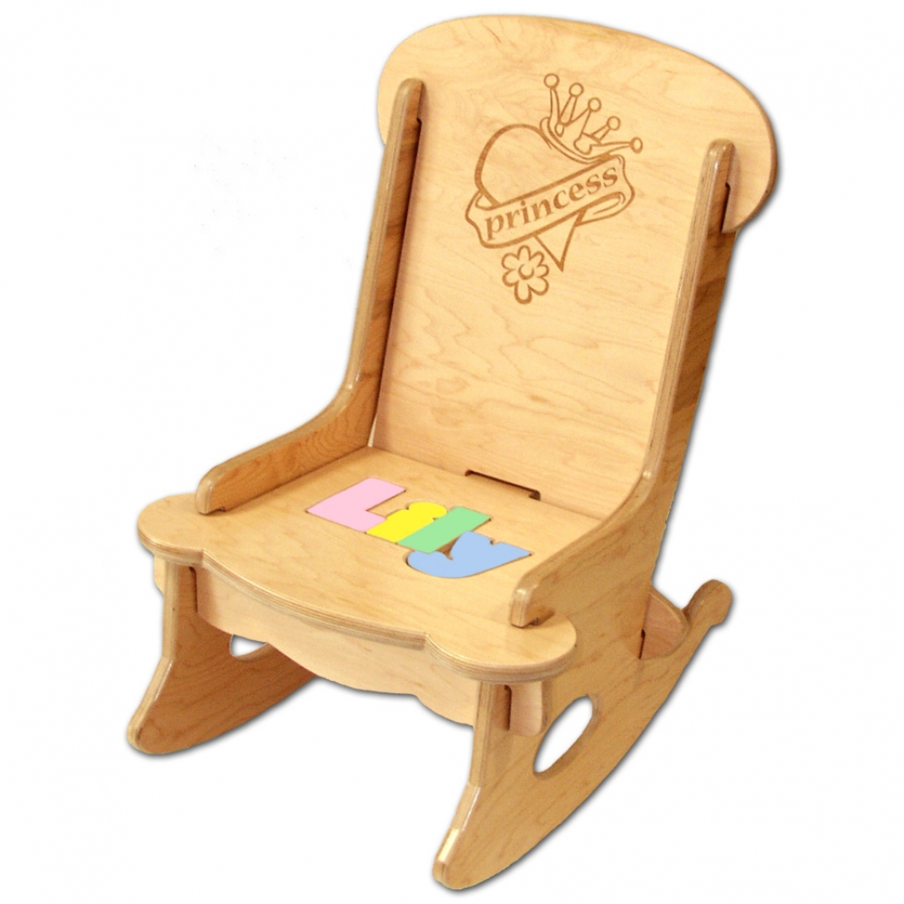 Child's Puzzle Rocking Chair - Princess Engrave - Damhorst Toys ...