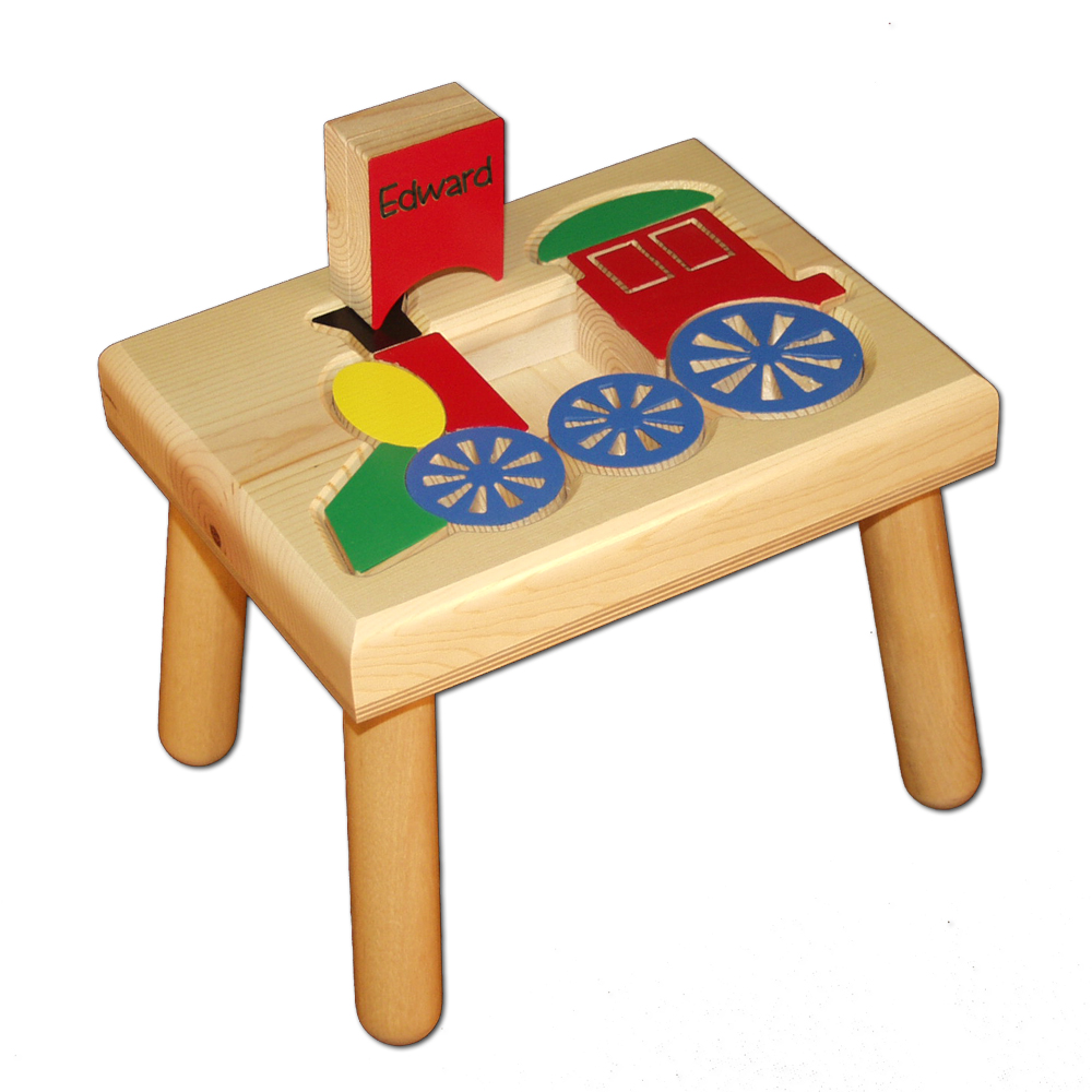 Engraved Train Name Puzzle Stool - Damhorst Toys & Puzzles Inc Store