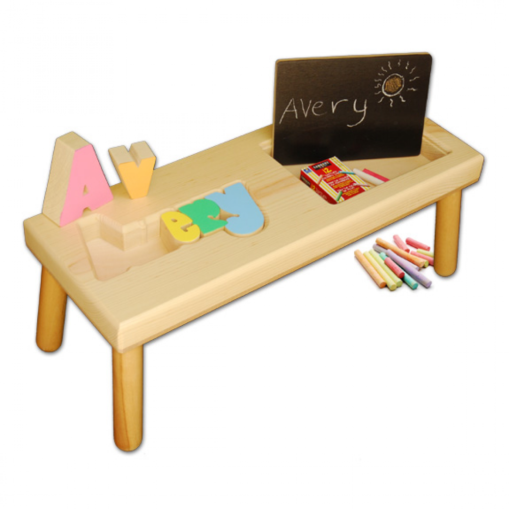 Name and Chalk Board Puzzle Stool - Pastel Colors - Damhorst Toys ...
